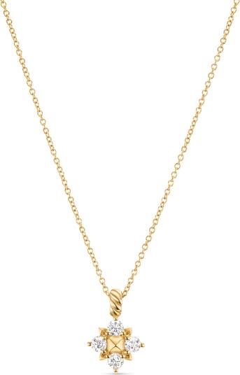 David Yurman Petite Modern Renaissance Pyramid Pendant Necklace in 18K ...