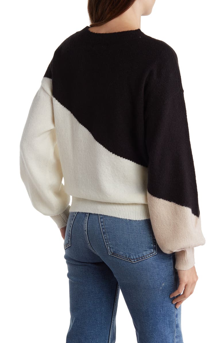 Blu Pepper Colorblock Balloon Sleeve Sweater | Nordstromrack