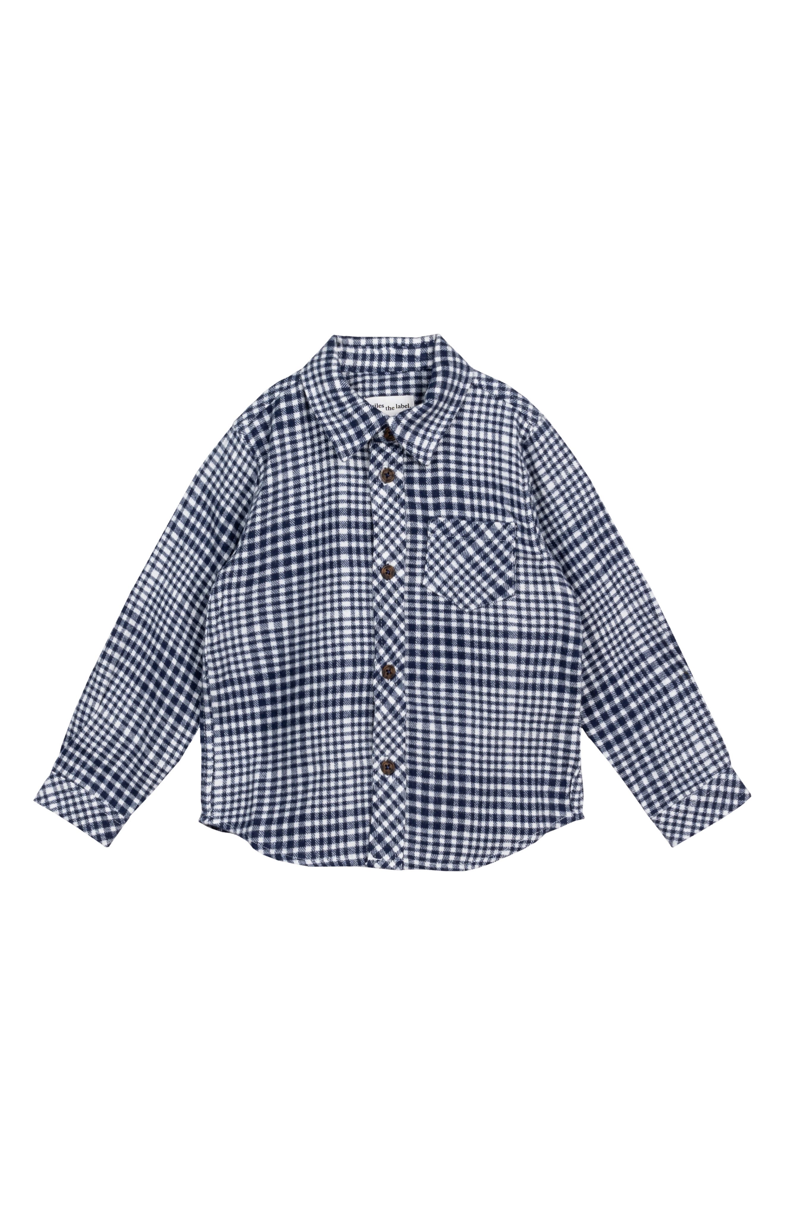 MILES BABY Kids' Gingham Check Brushed Flannel Shirt | Nordstromrack