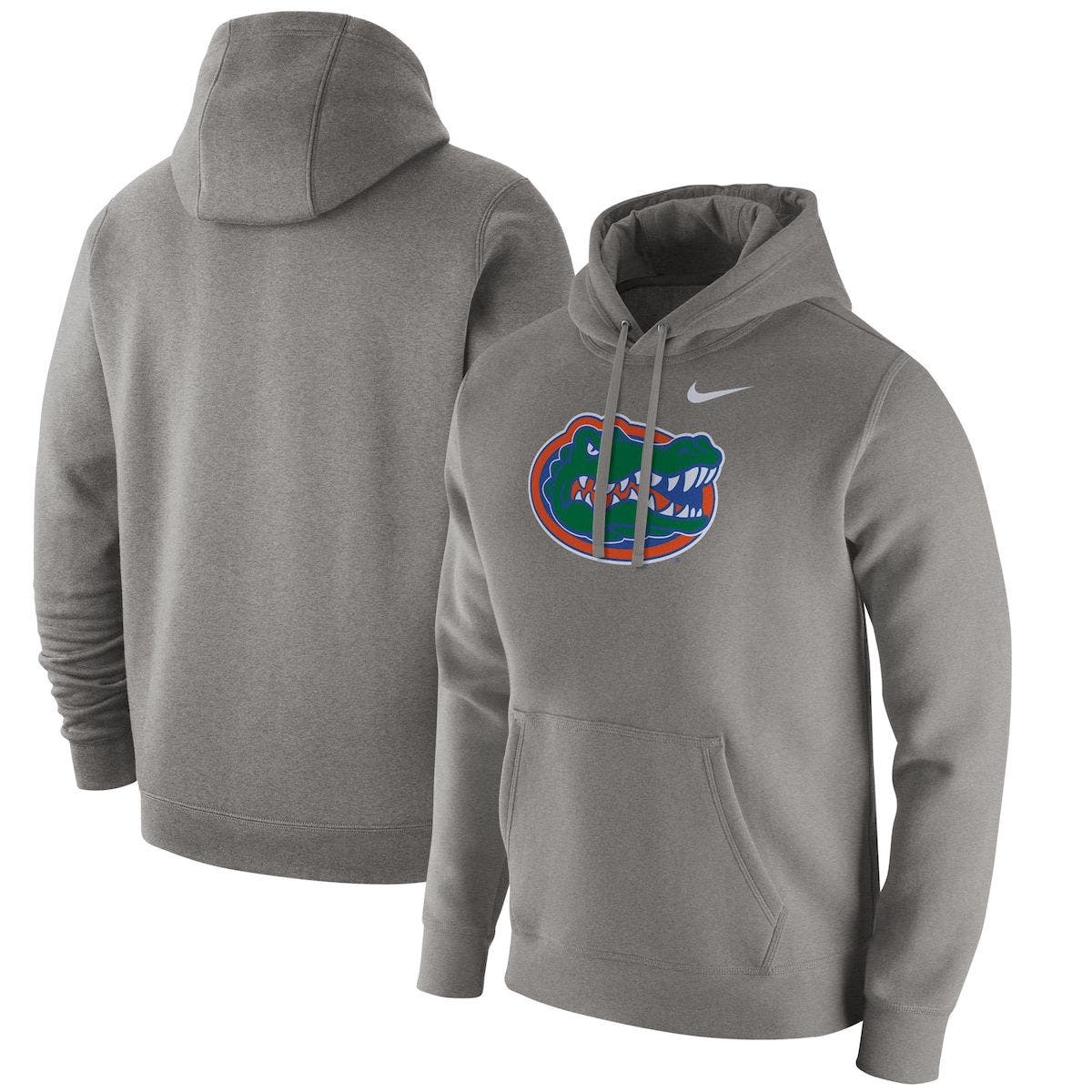 Nike Men's Nike Heathered Gray Florida Gators Logo Club Fleece Pullover ...