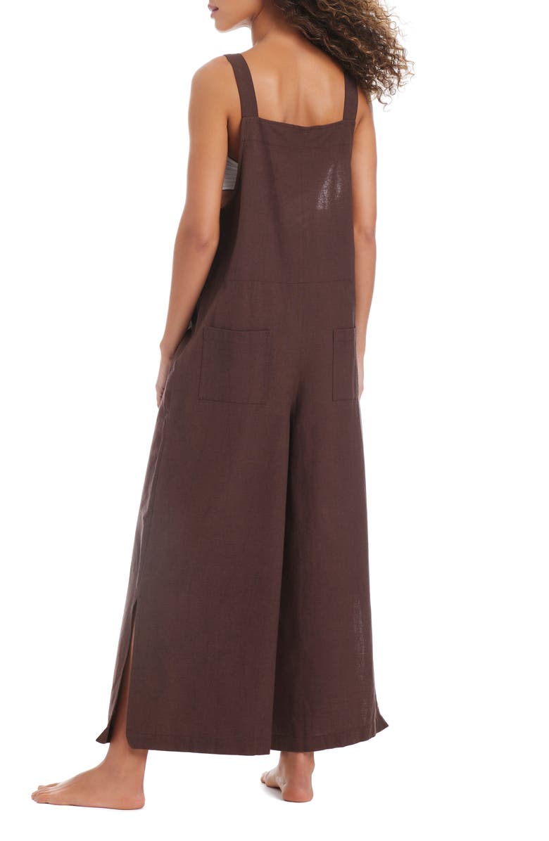 Sanctuary Tie Strap Cotton & Linen Cover-Up Overalls | Nordstrom