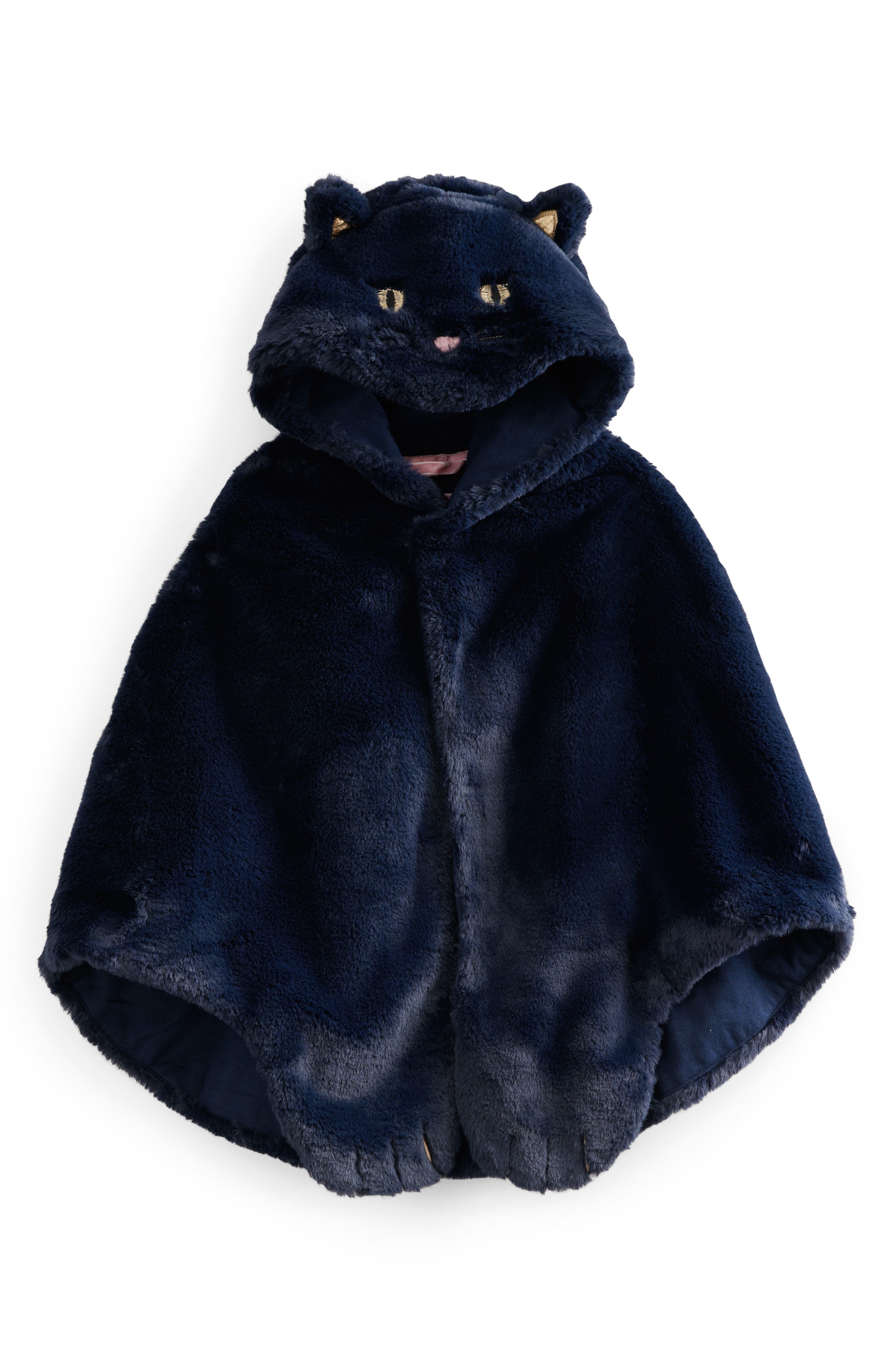 Mini Boden Kids' Cat Faux Fur Hooded Cape | Nordstromrack
