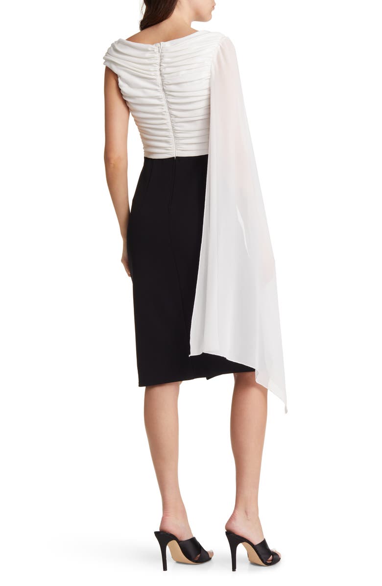 Tadashi Shoji Cape Long Sleeve Crepe Body-Con Dress | Nordstromrack