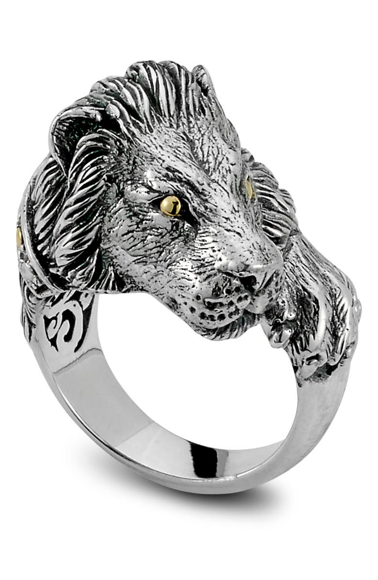 SAMUEL B. 18K Gold & Sterling Silver Lion Ring | Nordstromrack