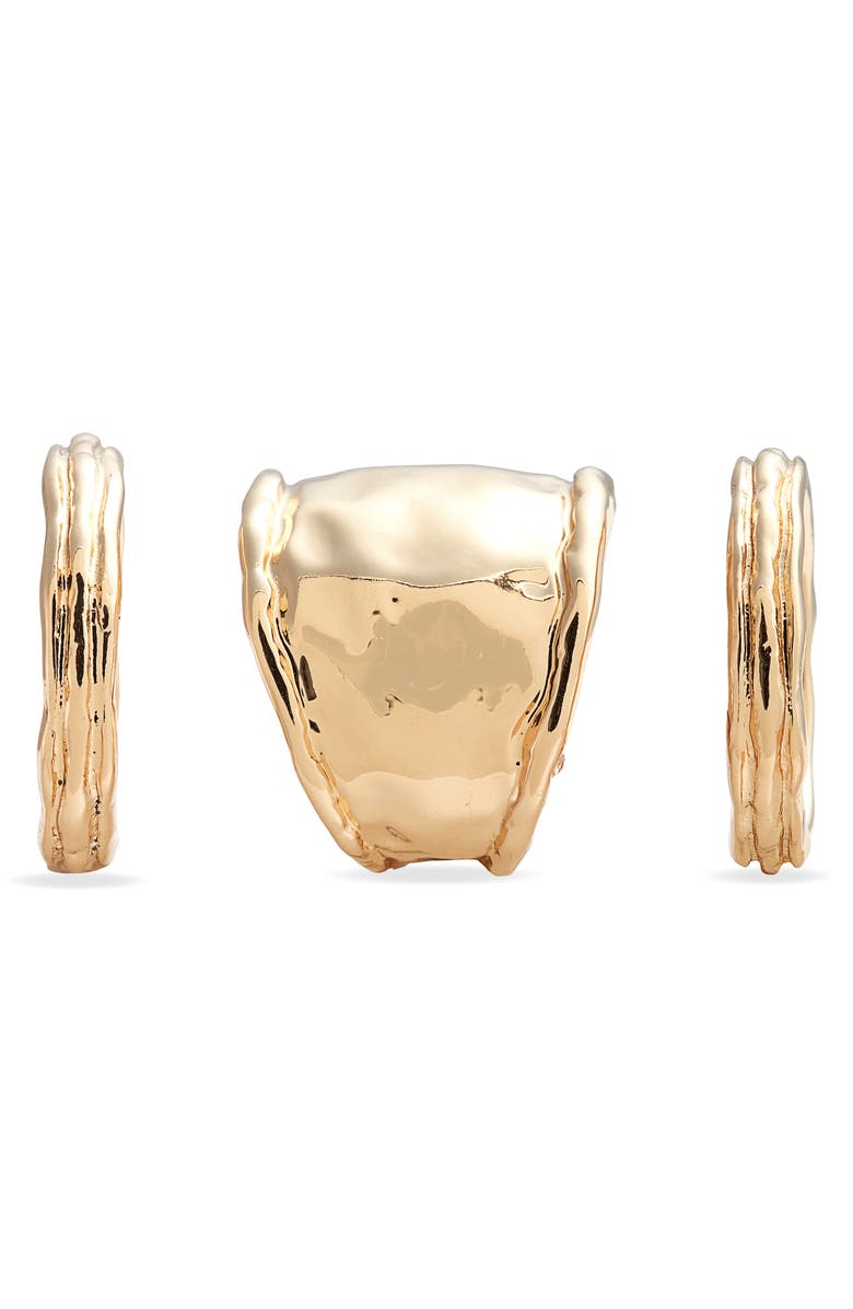 Open Edit Set of 3 Molten Rings | Nordstrom
