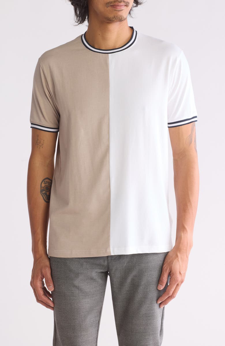 DENIM AND FLOWER Tipped Colorblock Crewneck T-Shirt | Nordstromrack