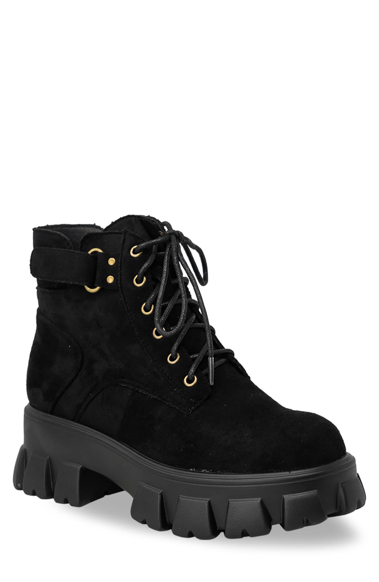 CHASE AND CHLOE Chase & Chloe Rock Lug Sole Combat Boot | Nordstromrack