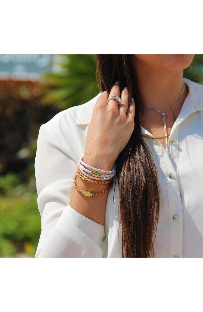 Liza Schwartz Original Triple Wrap Premium White Leather Bracelet ...