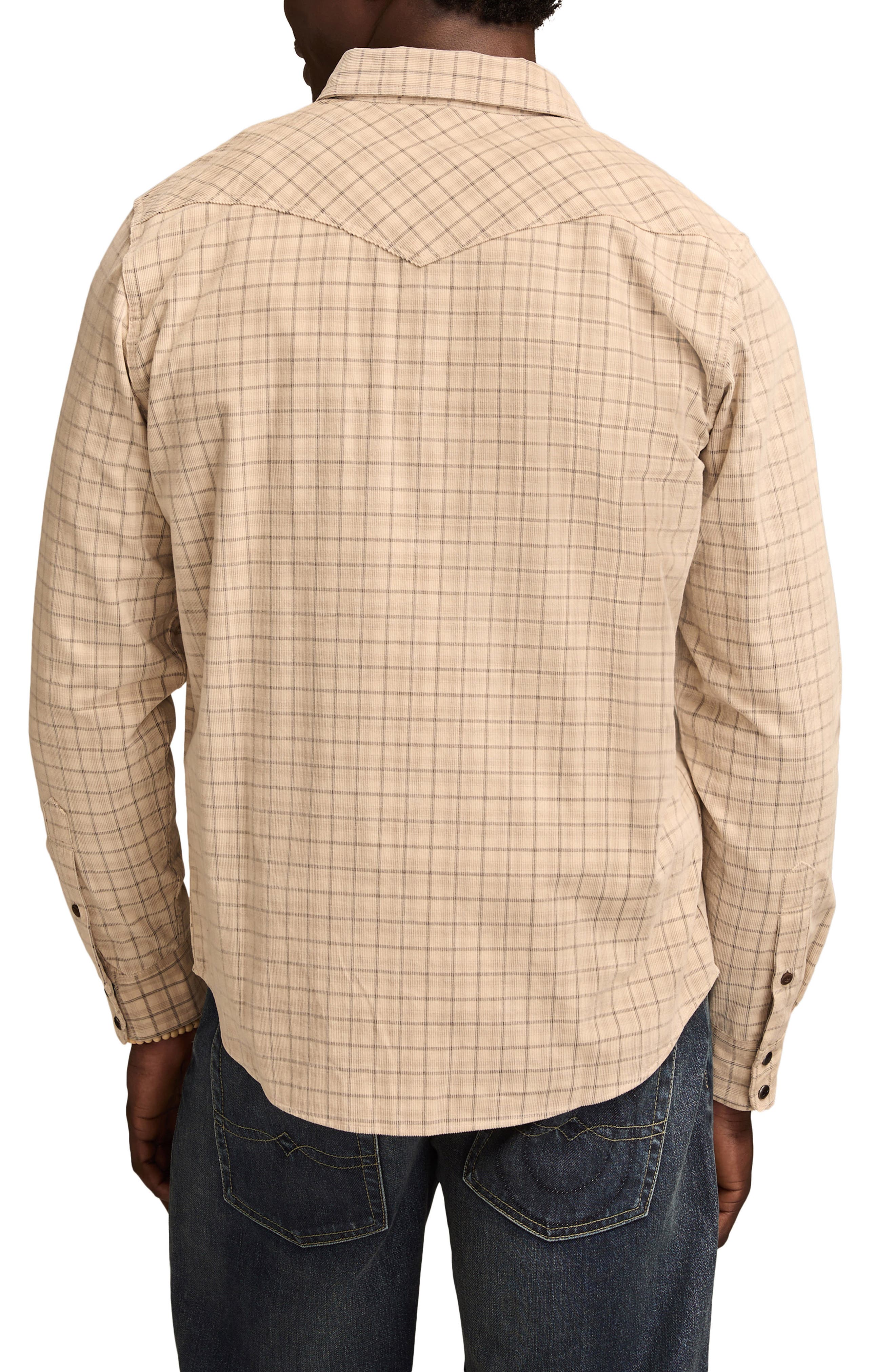 Lucky Brand Plaid Long Sleeve Corduroy Western Shirt | Nordstrom