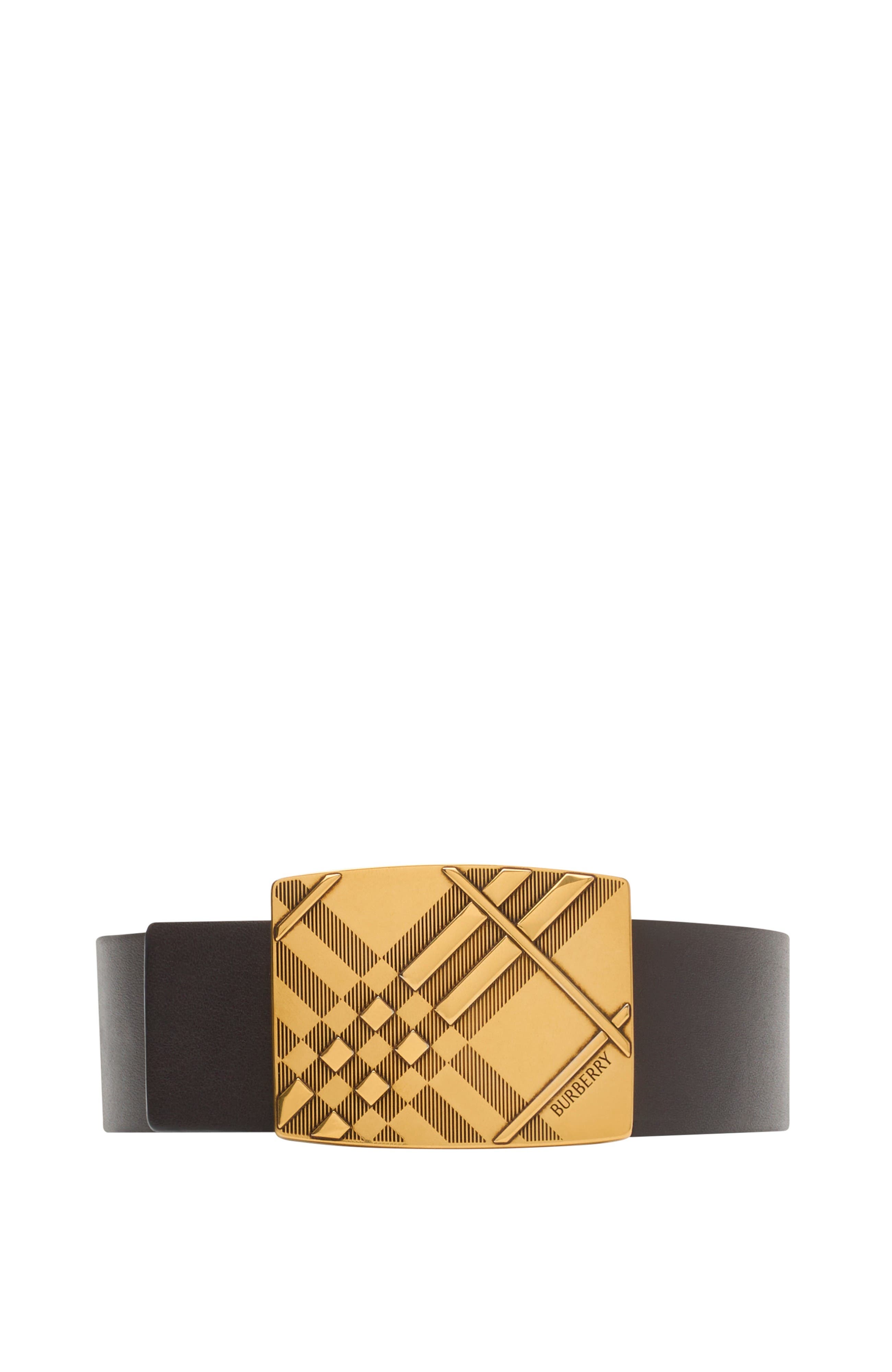 Burberry Reversible Engraved Check Belt | Nordstrom