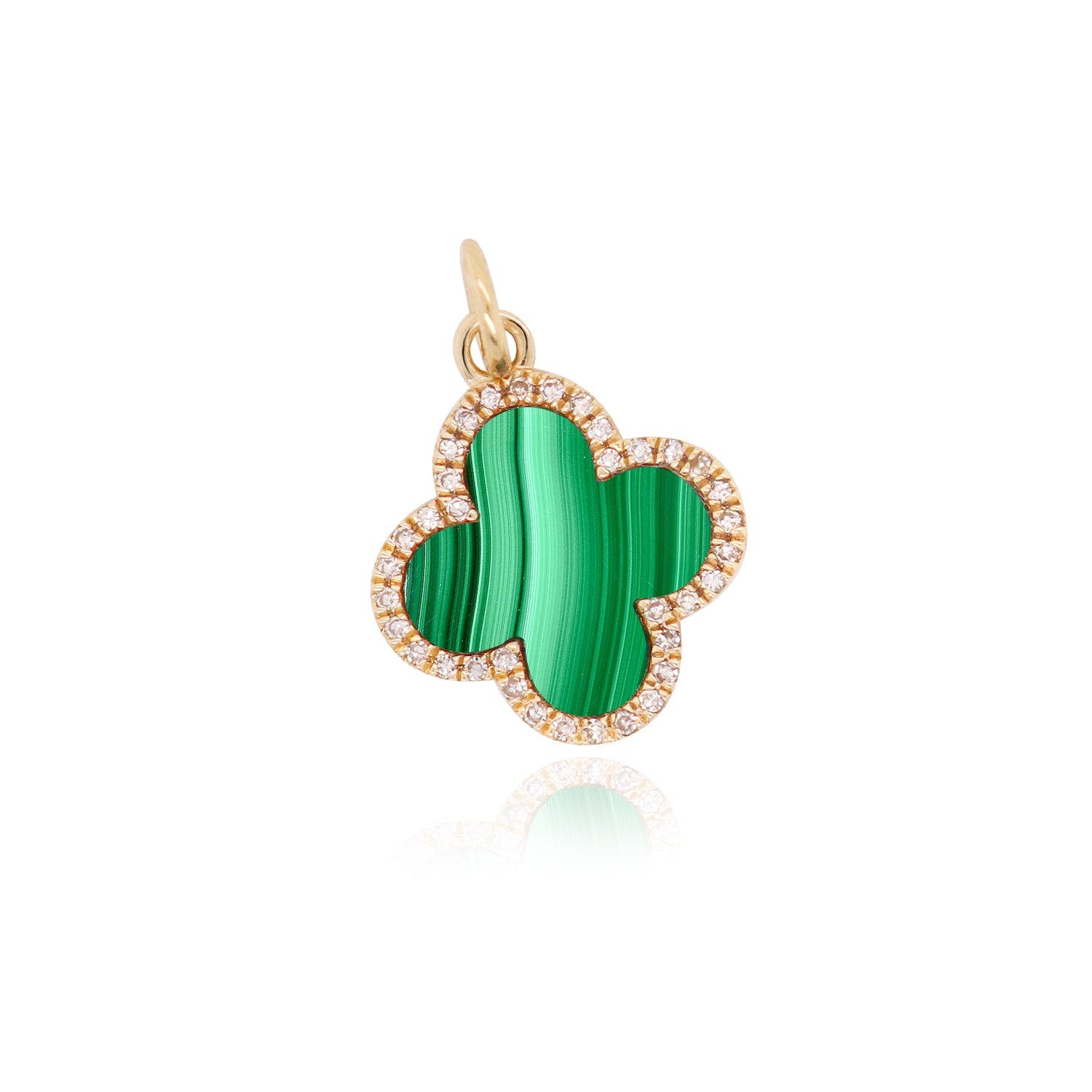 The Lovery Fine Jewelry Malachite Diamond Clover Charm | Nordstrom