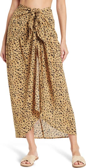 ViX Paula Hermanny VIX Lassi Cheetah Print Ruffled Pareo Wrap Cover-Up ...