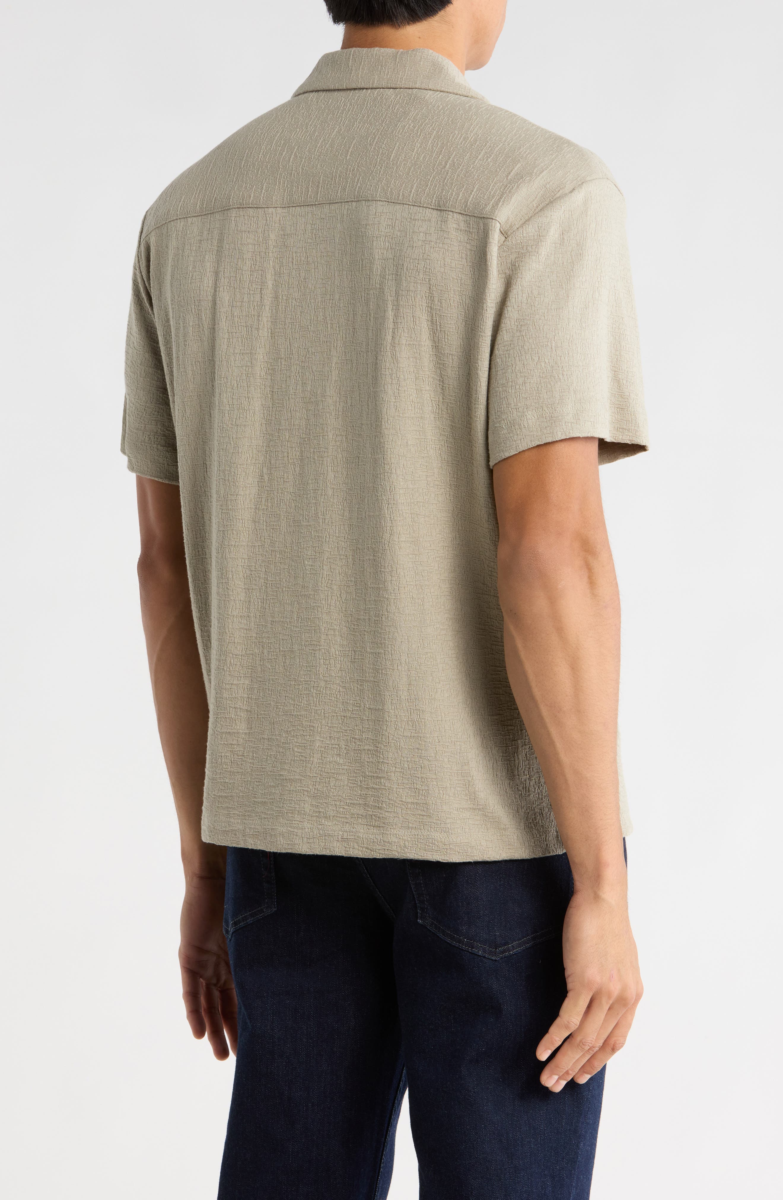 DENIM AND FLOWER Relaxed Fit Short Sleeve Button-Up Shirt | Nordstromrack