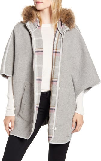 Joules Everly Reversible Wool Blend Cape | Nordstrom