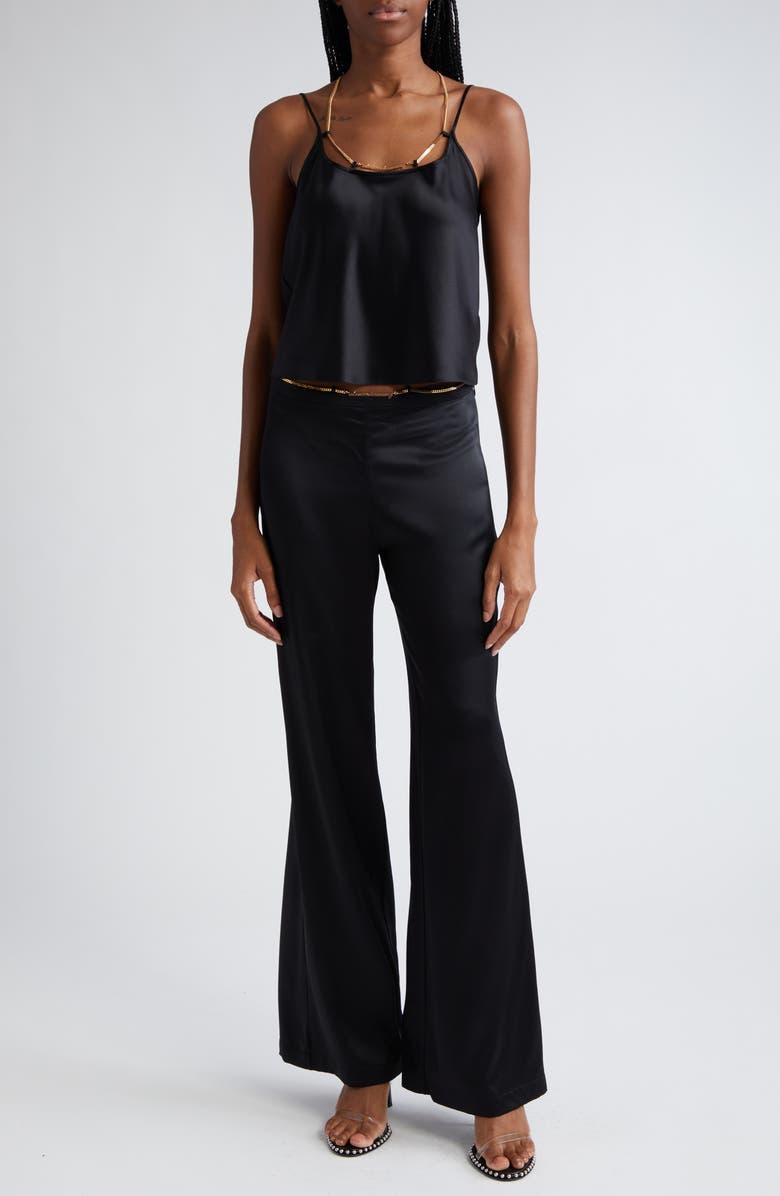 Alexander Wang Crop Logo Hardware Silk Charmeuse Camisole | Nordstromrack