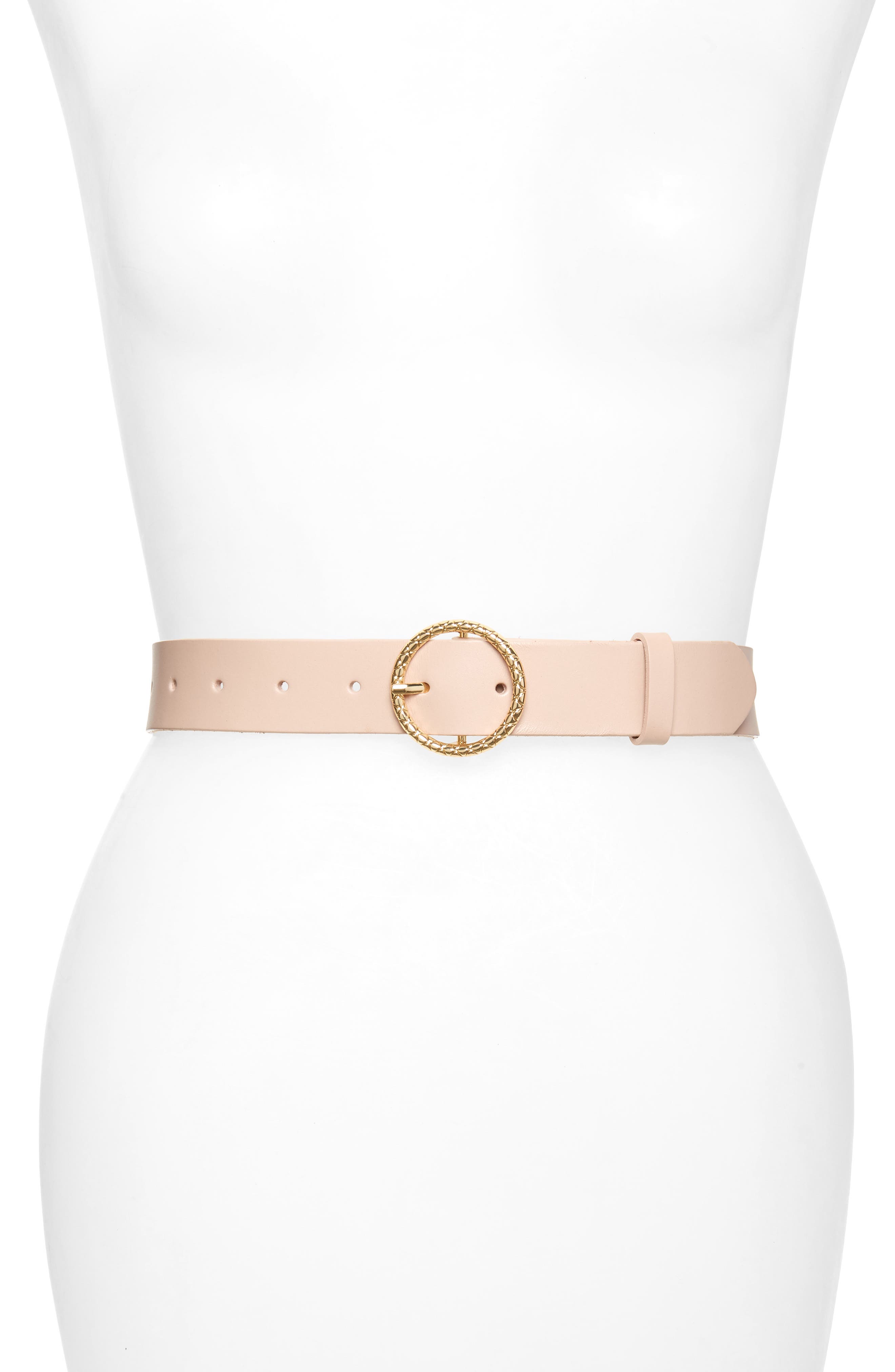 Rachel Parcell Circle Buckle Leather Belt | Nordstrom