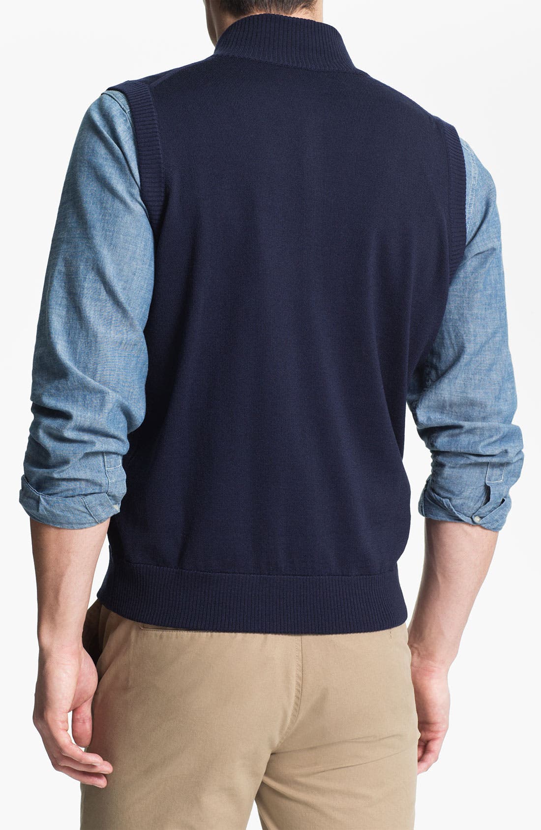 Thomas Dean 'Michigan' Quarter Zip Sweater Vest | Nordstrom