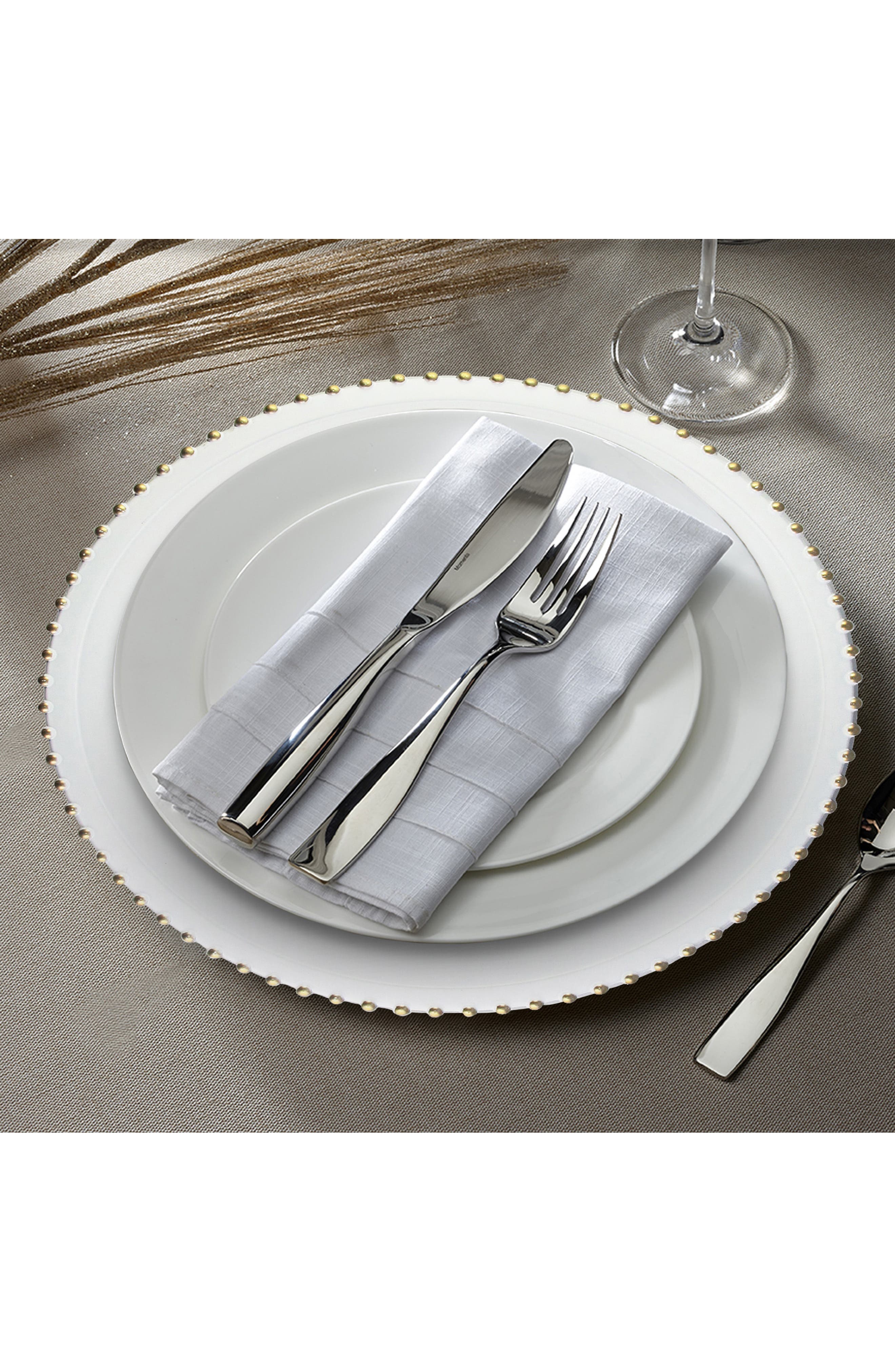 American Atelier Elle Beaded Set of 4 Melamine Charger Plates ...