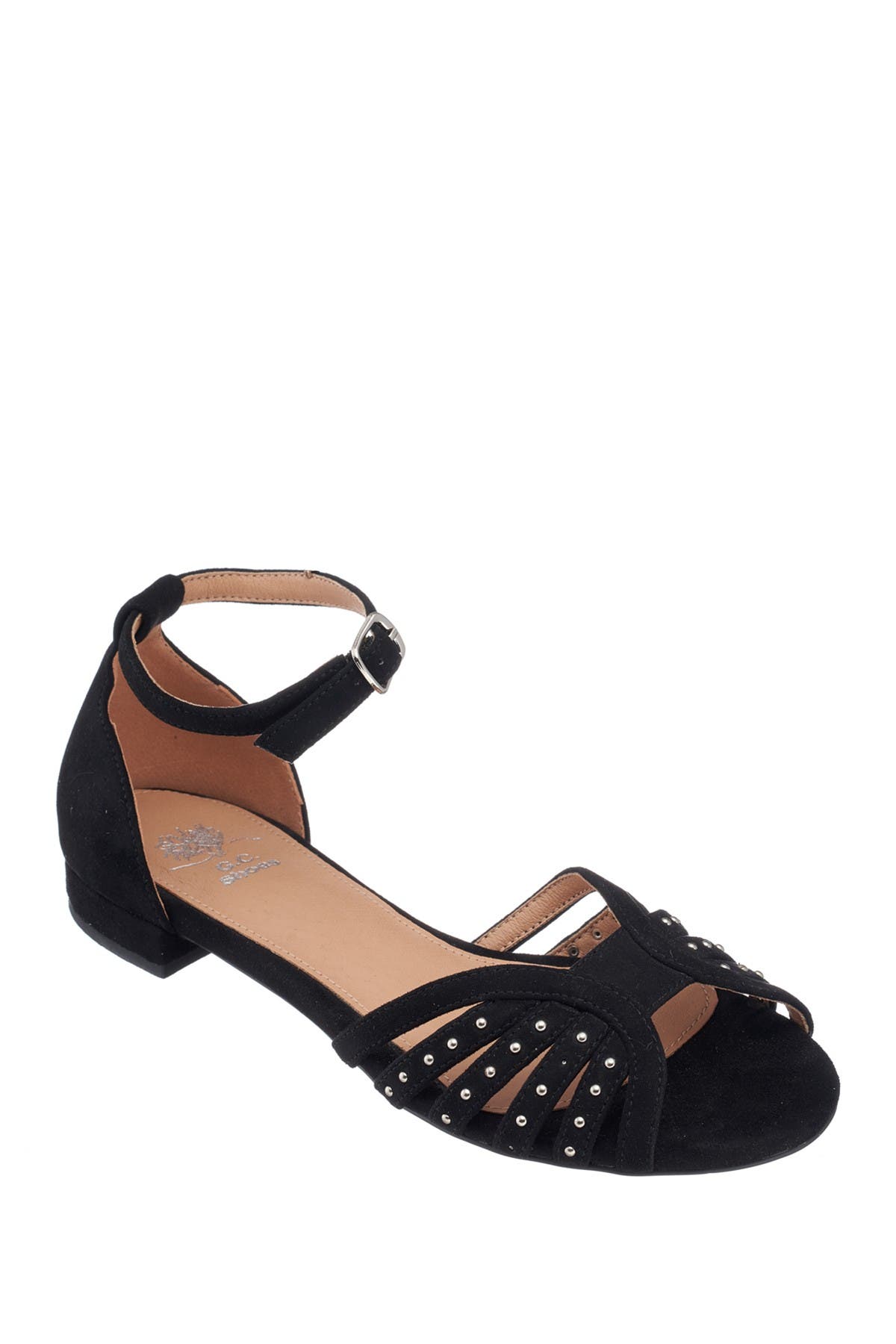 GOOD CHOICE NEW YORK Mink Studded Ankle Strap Sandal | Nordstromrack