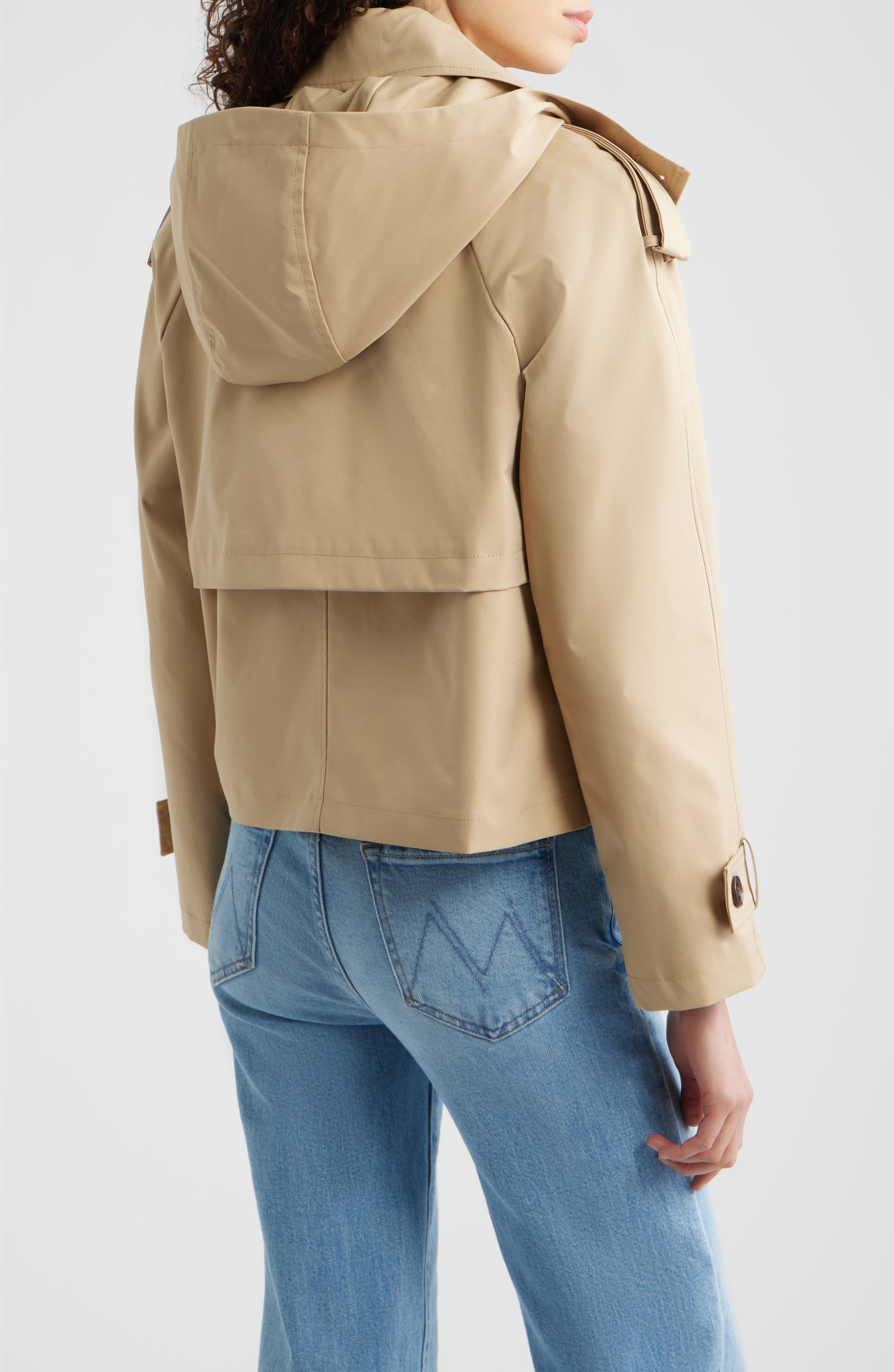 Michael Kors Crop Trench Coat with Removable Hood | Nordstrom