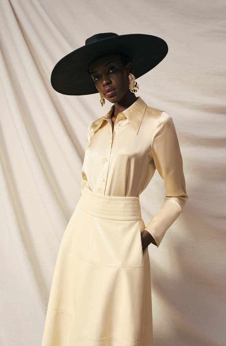 Nordstrom x Harlem's Fashion Row Megan Renee Silk Button-Up Shirt ...