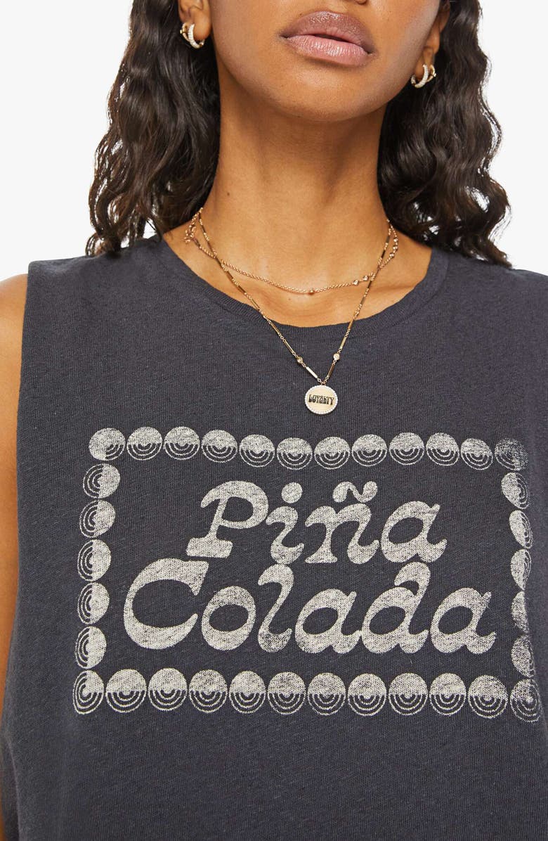 MOTHER The Little Goodie Goodie Piña Colada Graphic Crop Tank ...