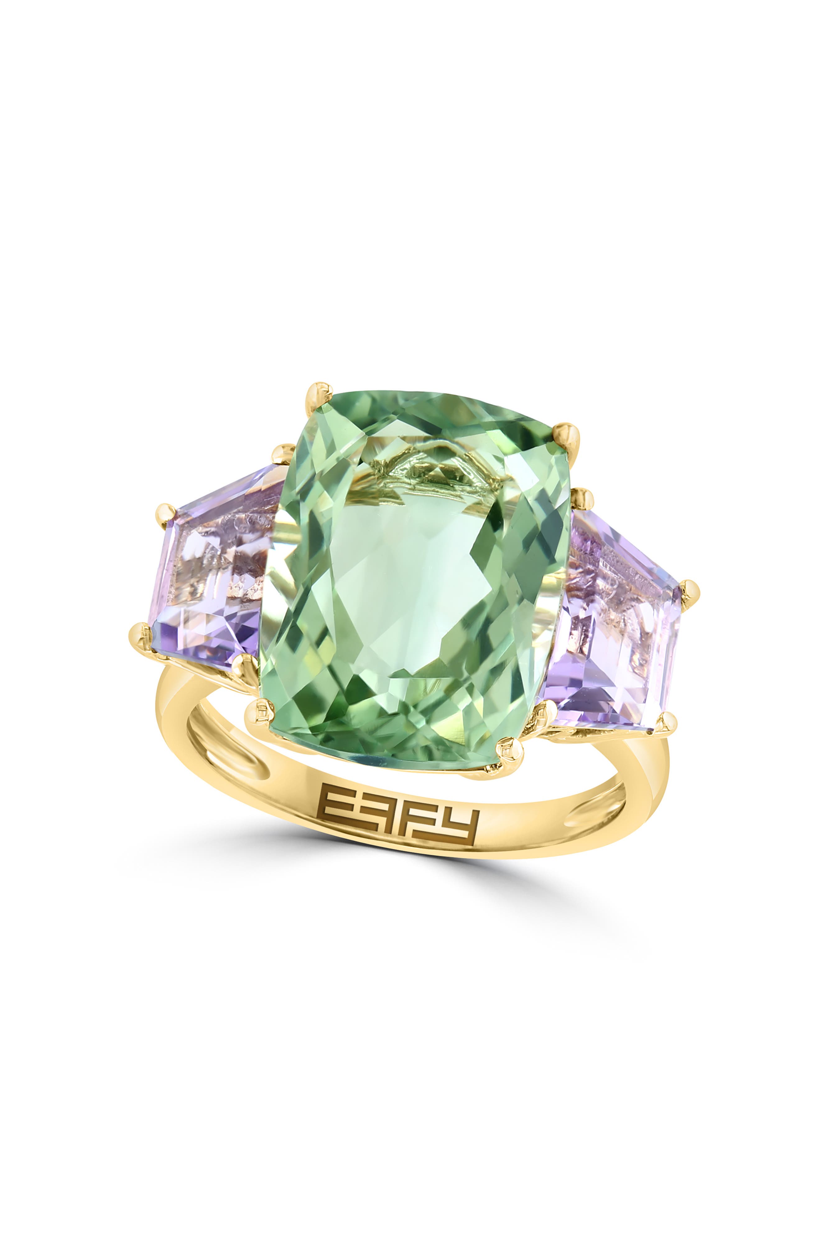 EFFY 14K Yellow Gold Pink Amethyst & Prasiolite Ring | Nordstromrack