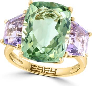 EFFY 14K Yellow Gold Pink Amethyst & Prasiolite Ring | Nordstromrack
