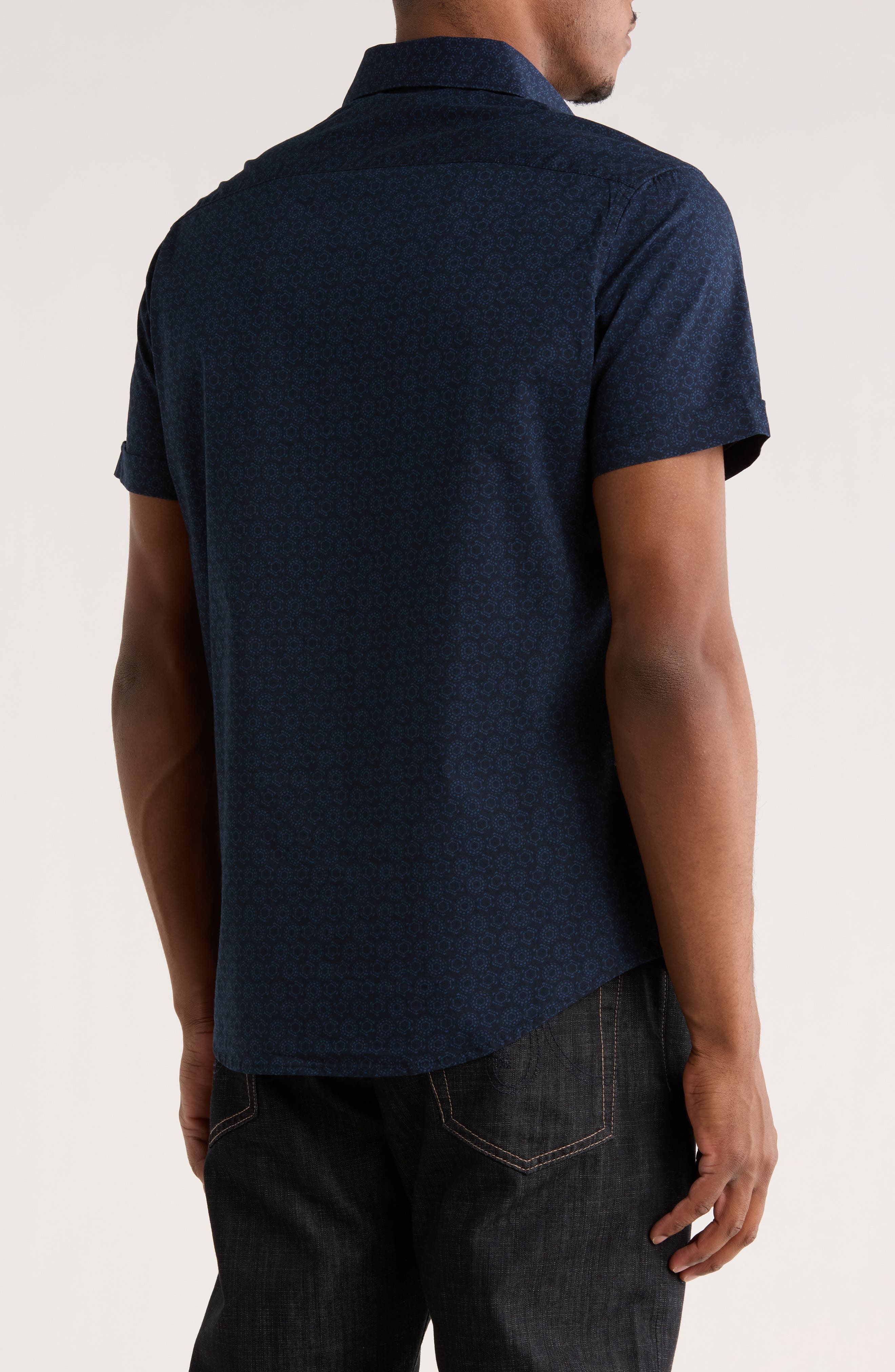 DENIM AND FLOWER Floral Print Short Sleeve Button-Up Shirt | Nordstromrack