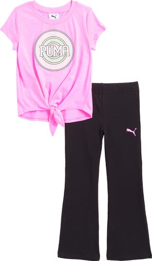 PUMA Kids' Tie Hem Graphic T-Shirt & Pants Set | Nordstromrack