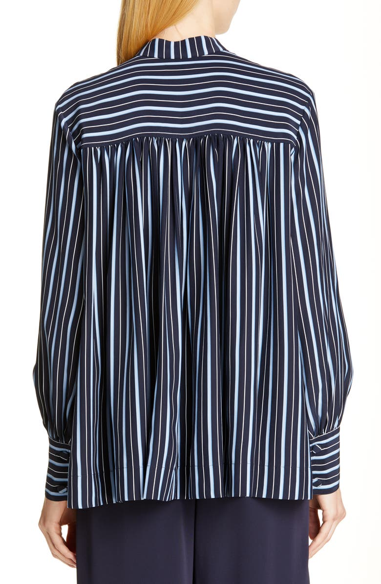 CO Band Collar Stripe Silk Shirt | Nordstrom