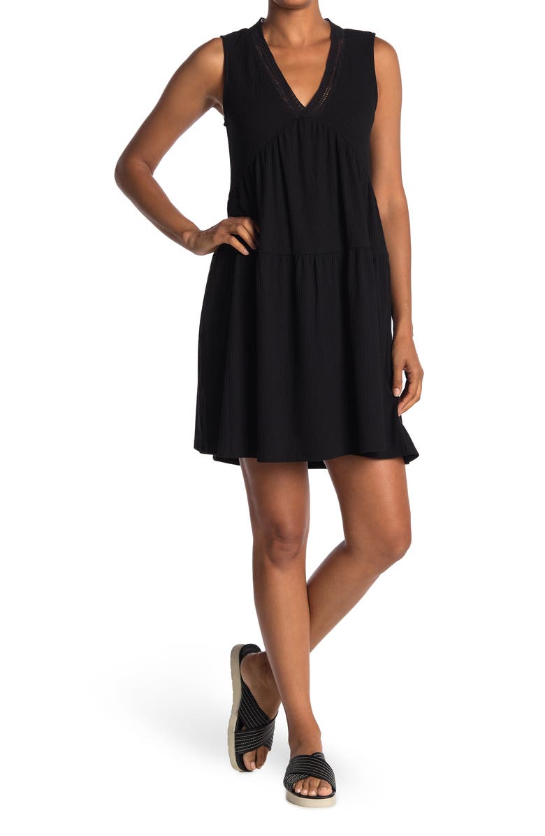 Laundry by Shelli Segal Tiered Rib Knit V-Neck Dress | Nordstromrack