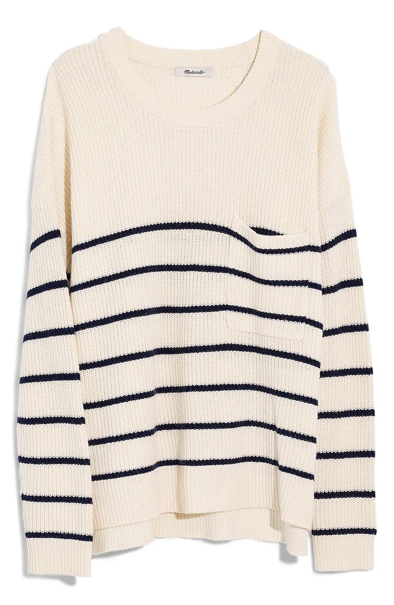 Madewell Thompson Nautical Stripe Pocket Pullover Sweater | Nordstromrack