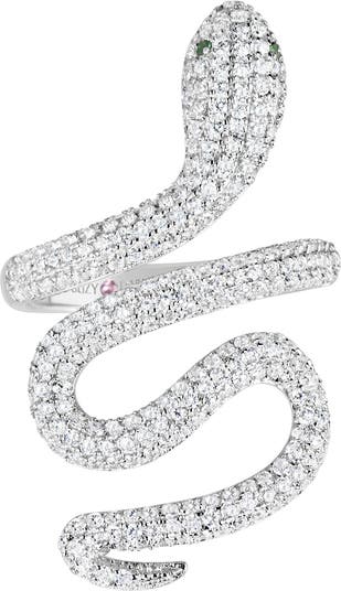 SUZY LEVIAN Sterling Silver CZ Wild Snake Ring | Nordstromrack