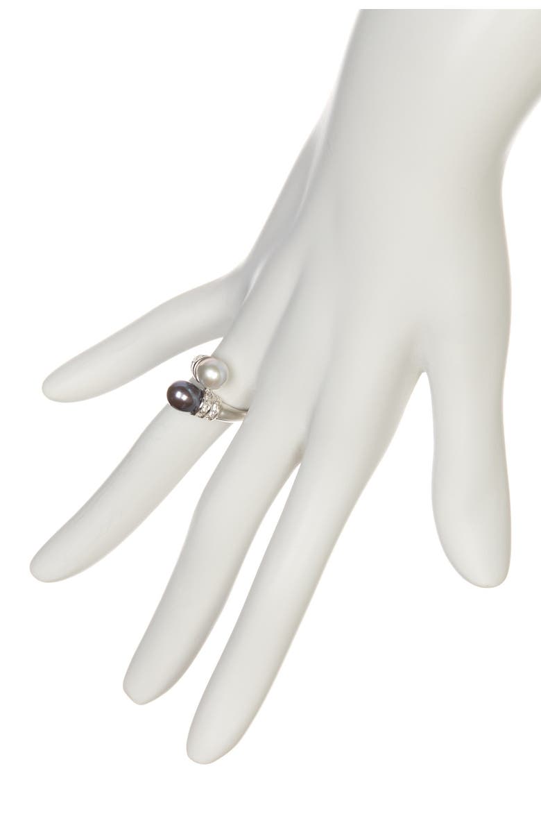 SPLENDID PEARLS 7-8mm Dyed Double Cultured Freshwater Pearl Ring ...