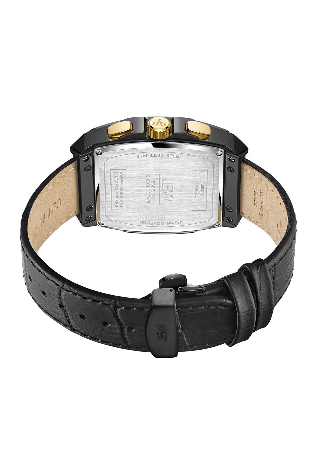 JBW Echelon Diamond Chronograph Croc Embossed Leather Strap Watch, 41mm ...