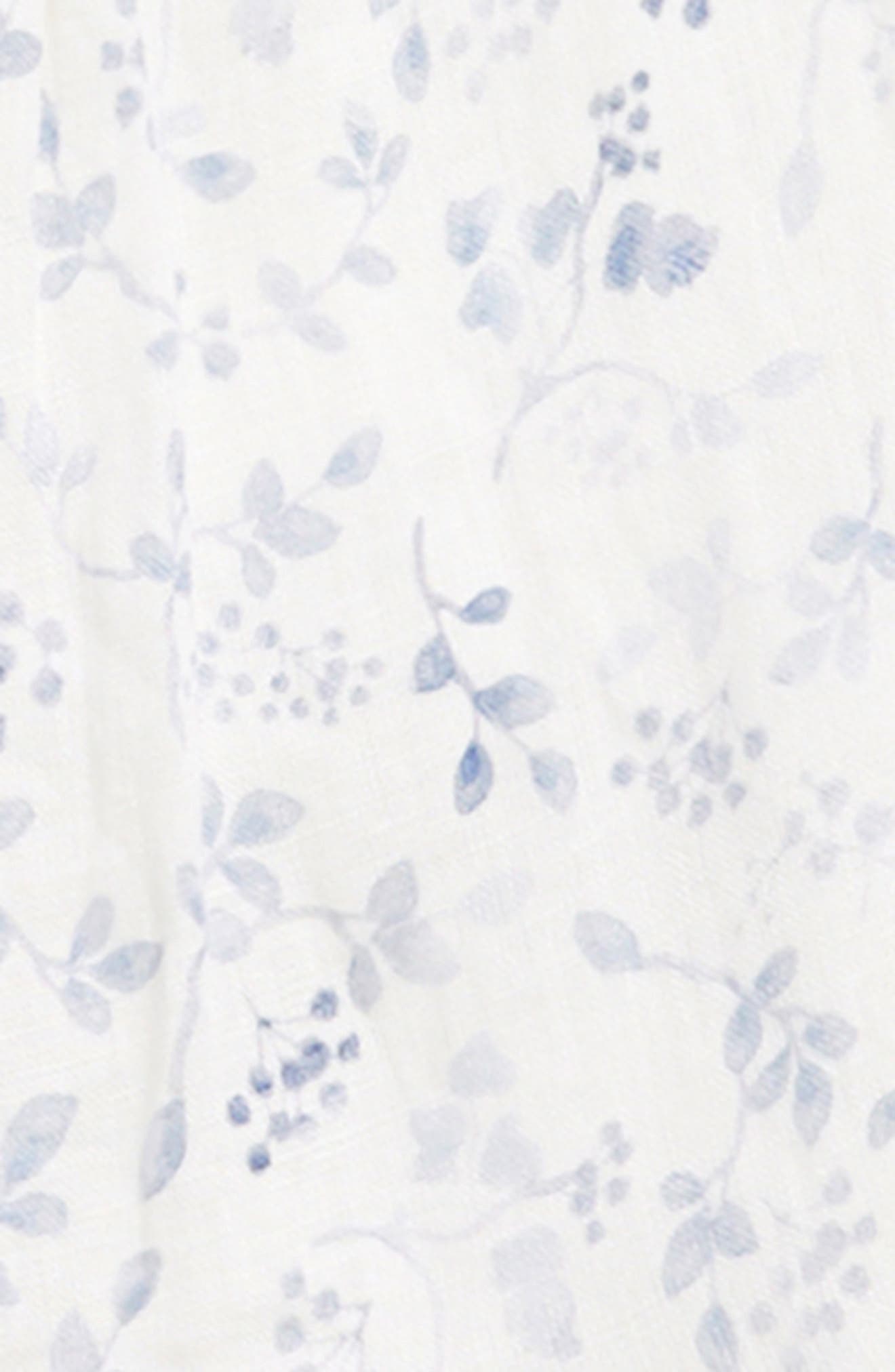 Reiss Kids' Lee Jr Floral Linen Blouson Sleeve Top | Nordstromrack