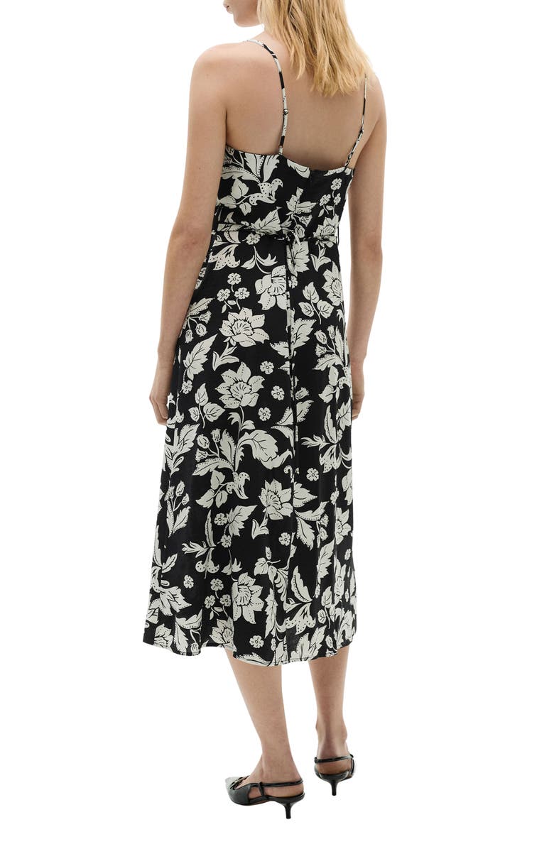 MANGO Frill Print Belted Cotton Sundress | Nordstromrack