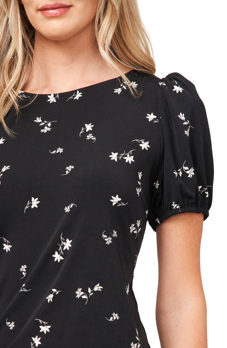CeCe Stencil Bouquet Puff Short Sleeve Knit Top | Nordstromrack