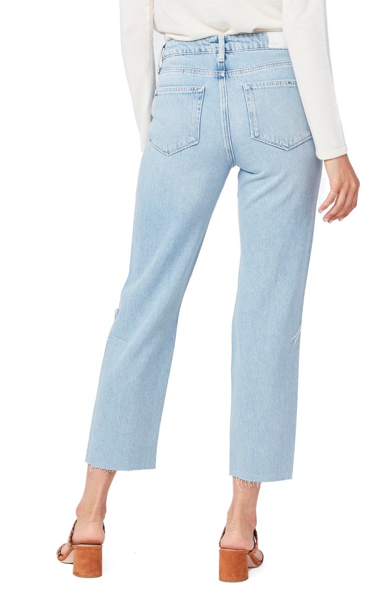 PAIGE Noella Straight Leg Raw Hem Jeans | Nordstromrack