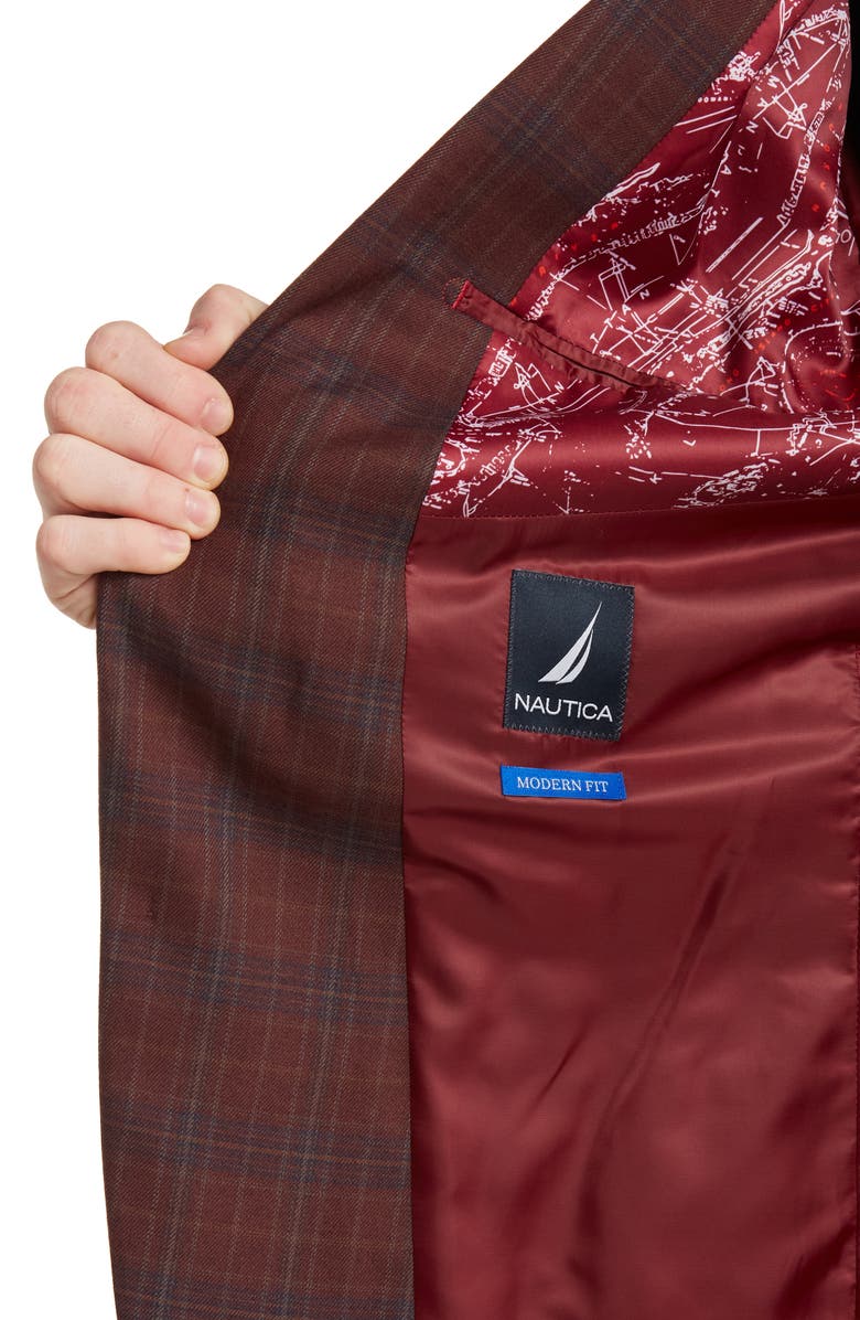 Nautica Burgundy Plaid Notch Lapel Two-Button Jacket | Nordstromrack