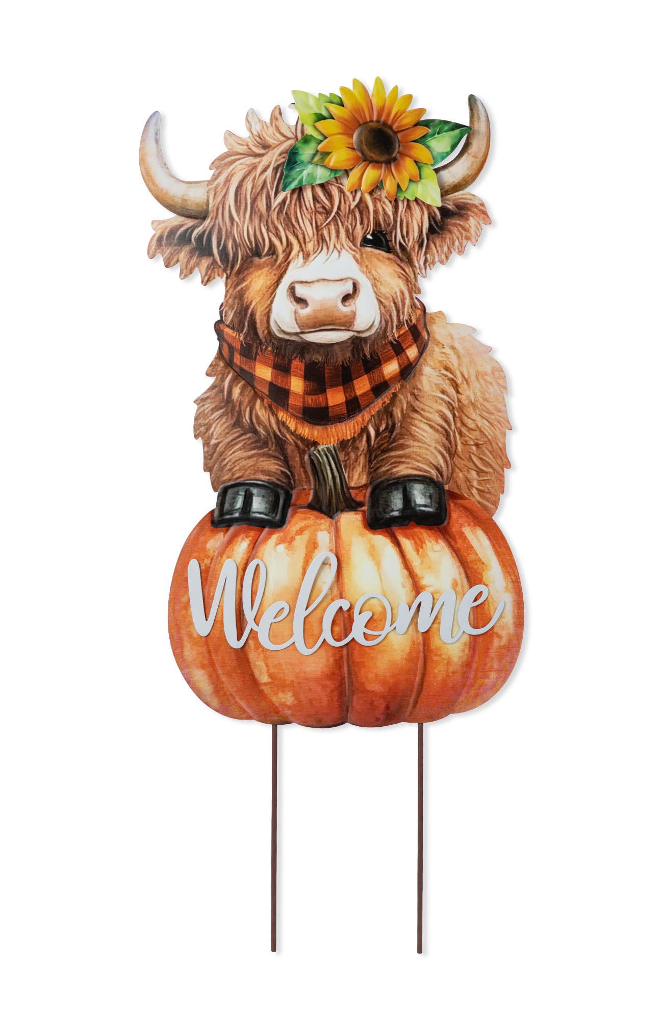 Glitzhome Fall Metal Highland Cow Yard Stake Wall Decor | Nordstrom