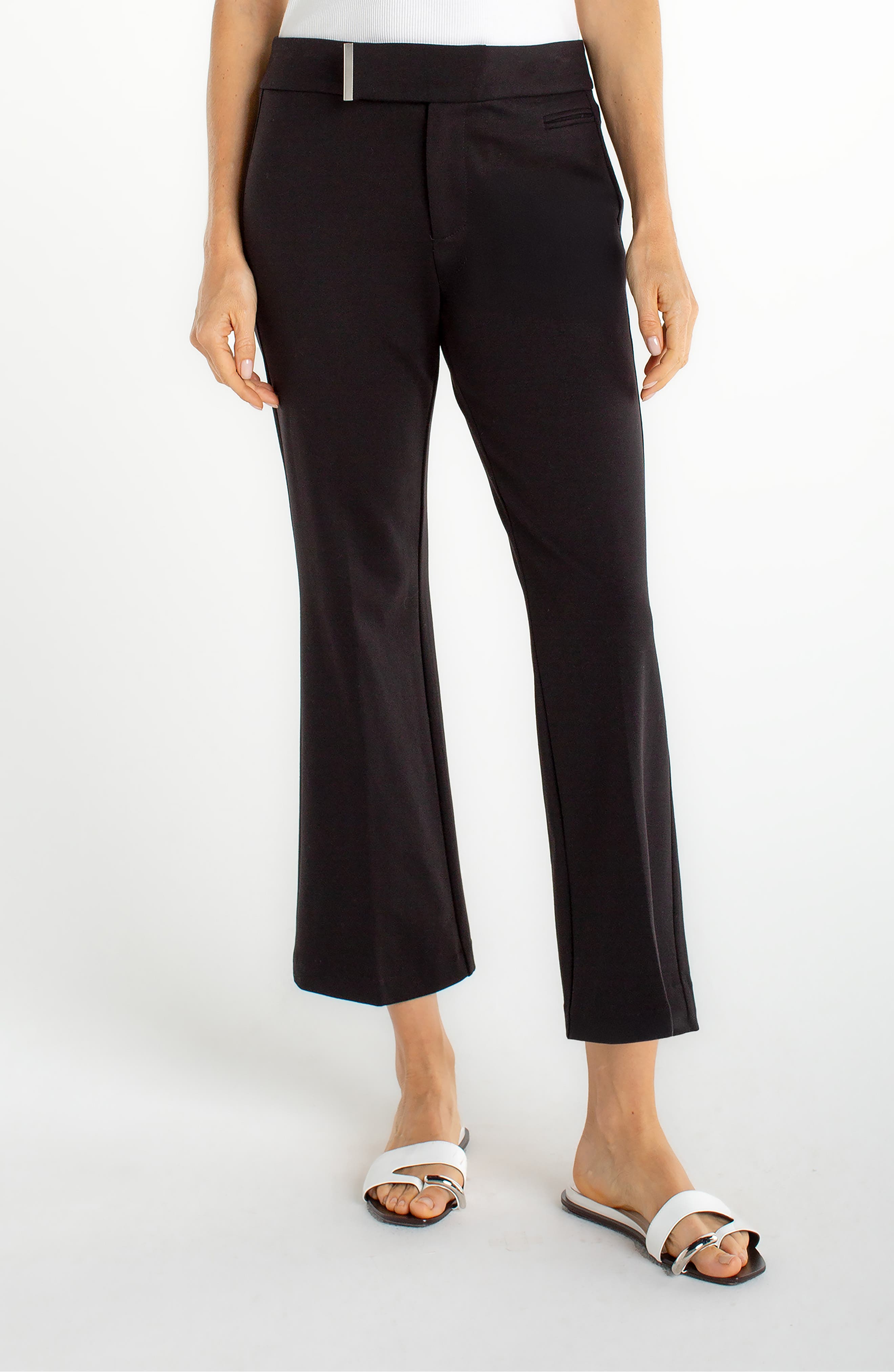Liverpool Los Angeles Extended Tab Waist Crop Flare Pants | Nordstrom