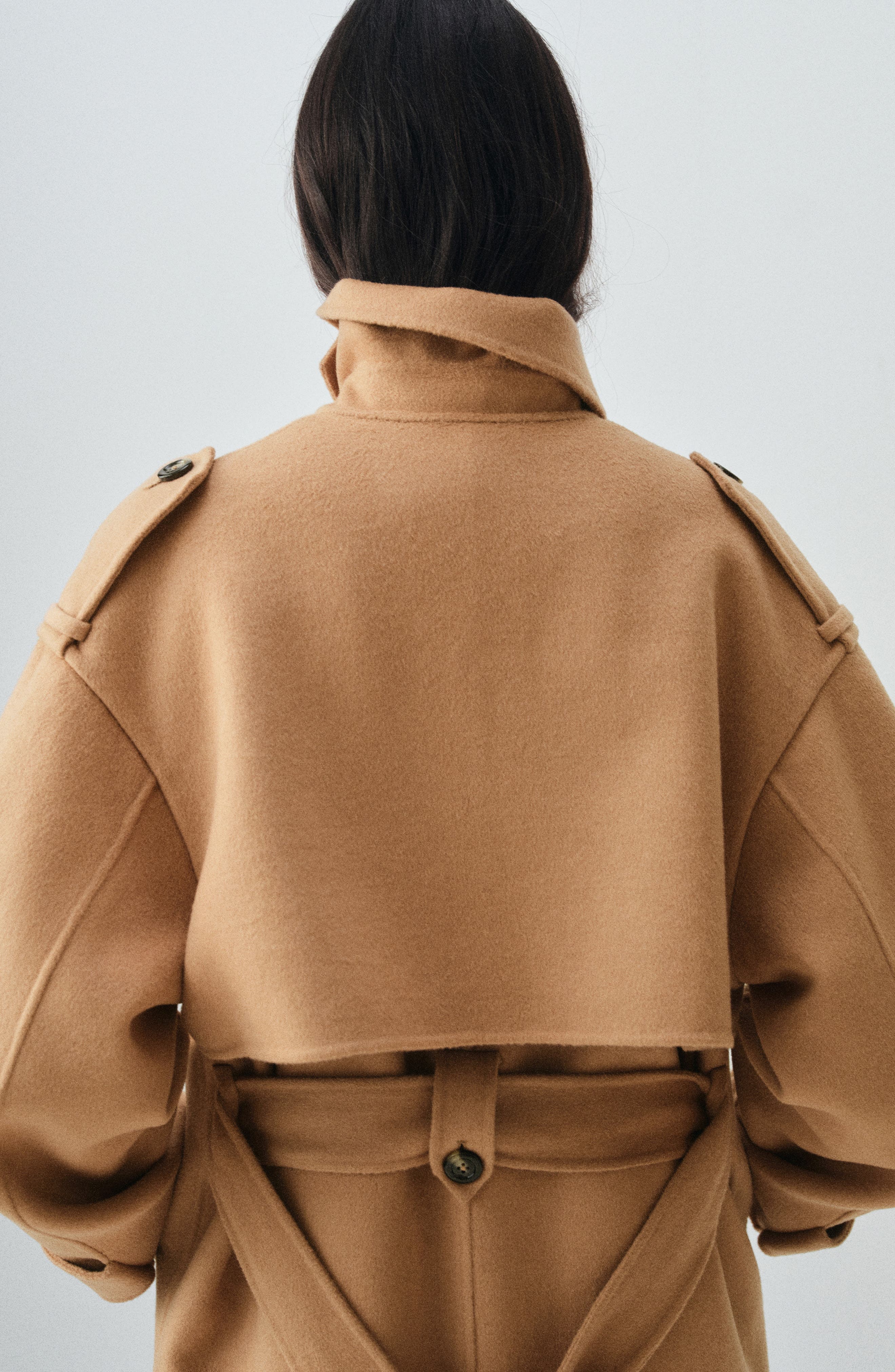 MANGO Selection Double-Breasted Wool Blend Trench Coat | Nordstromrack