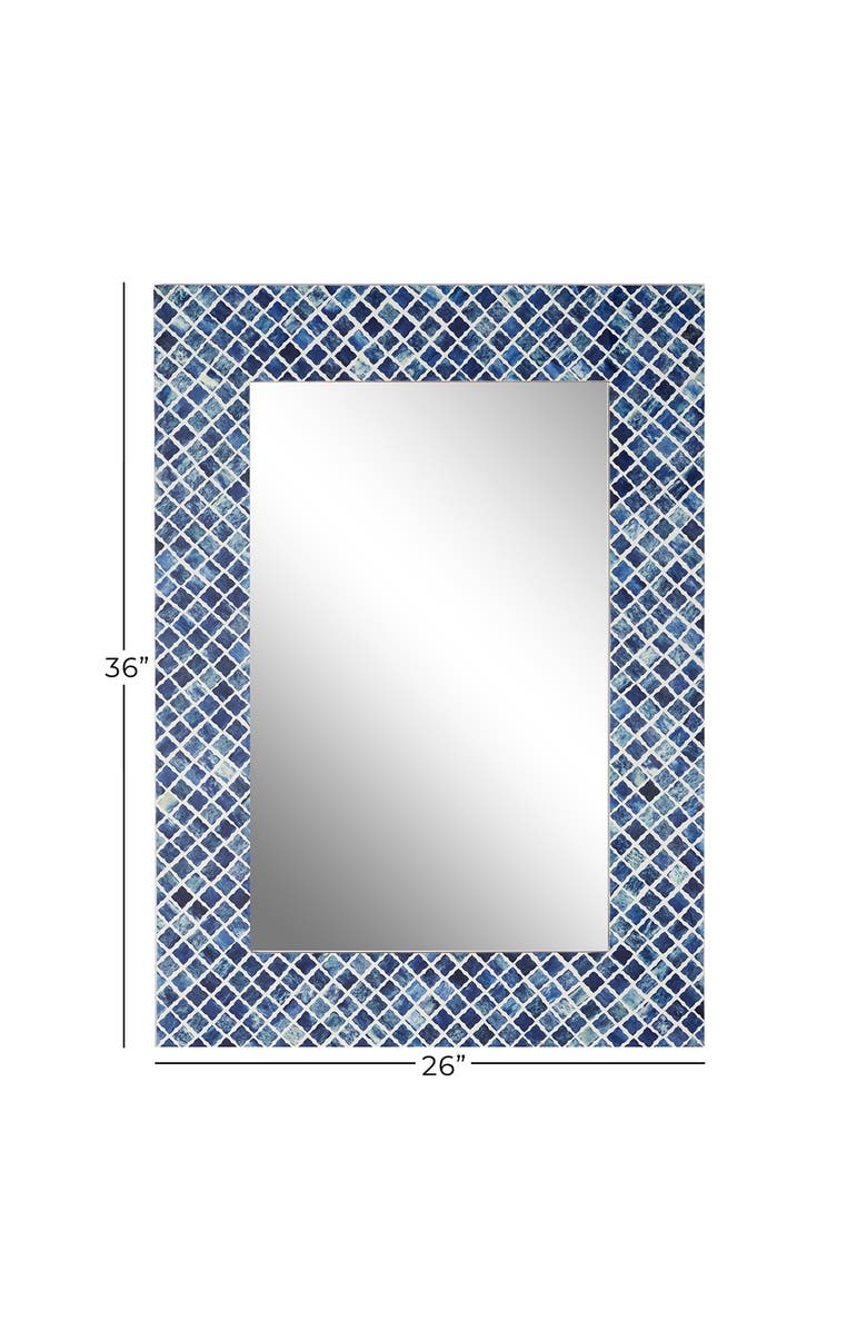 WILLOW ROW Blue Wood Quatrefoil Wall Mirror | Nordstromrack