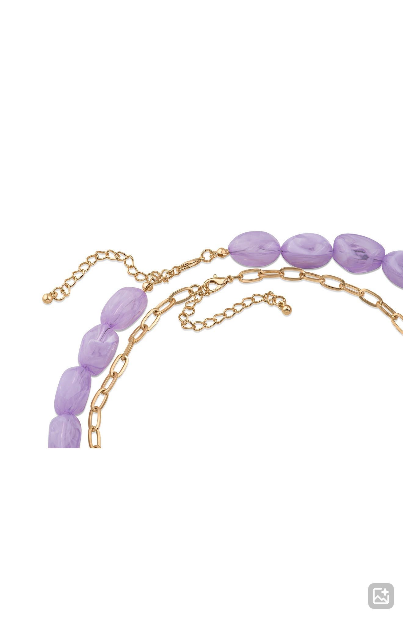 JARDIN Set of 2 Paper Clip Chain & Faux Stone Necklaces | Nordstromrack