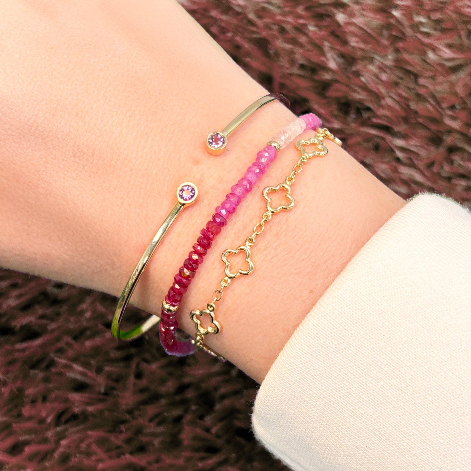 The Lovery Fine Jewelry Ruby Ombre Bead Bracelet | Nordstrom