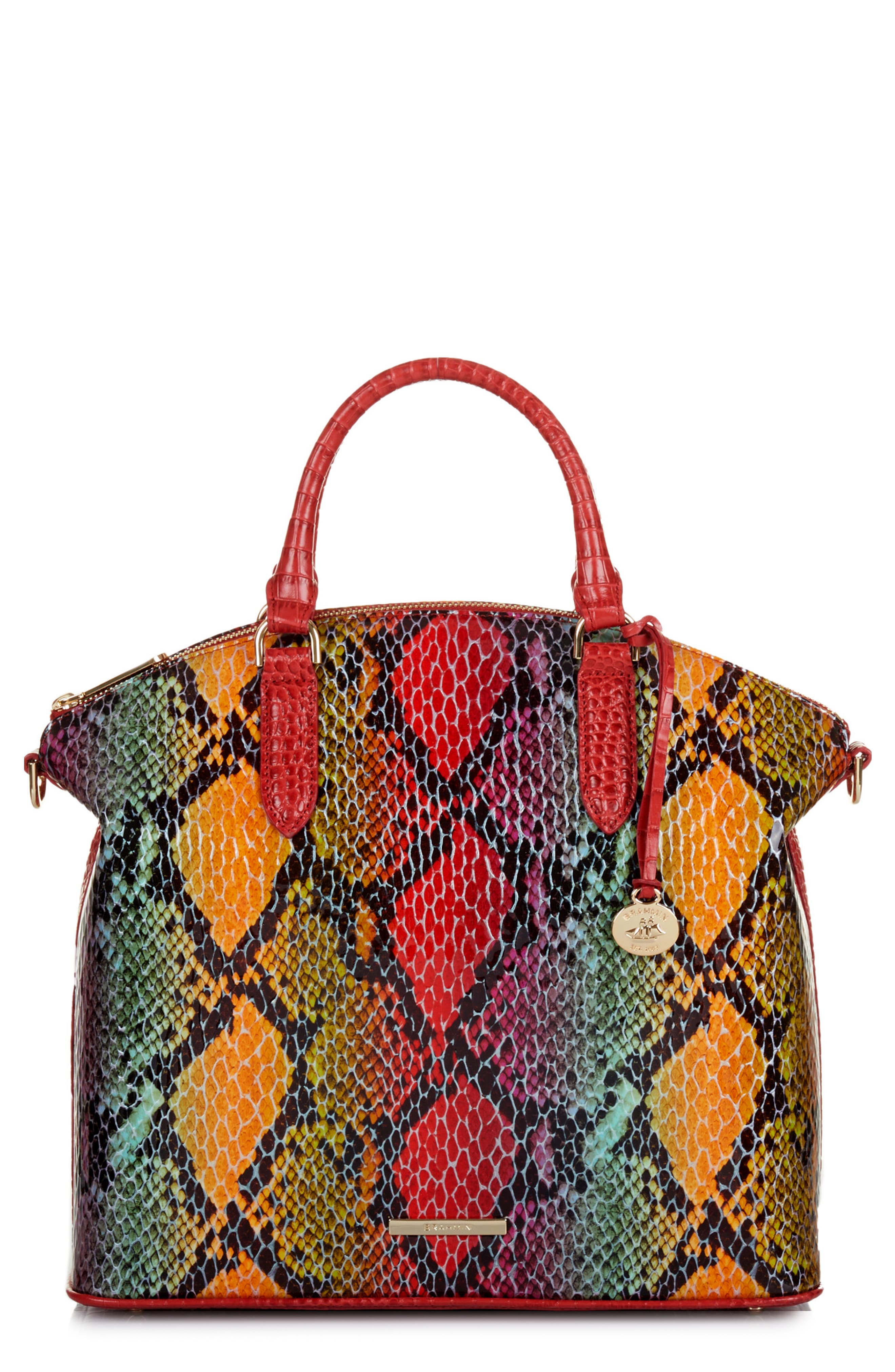 Brahmin Large Duxbury Snake Embossed Leather Satchel | Nordstrom