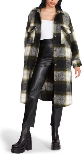Steve Madden Chloe Plaid Longline Shacket | Nordstromrack