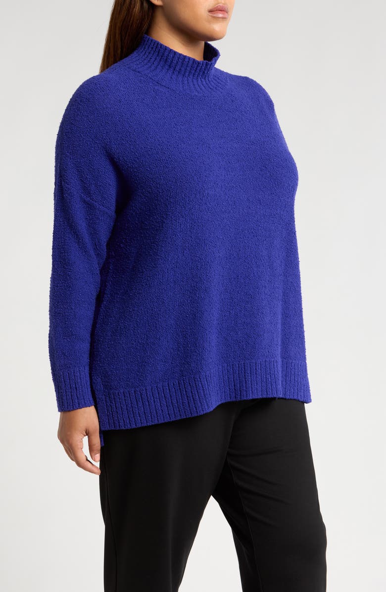 Eileen Fisher Boxy Organic Cotton Mock Neck Sweater | Nordstrom